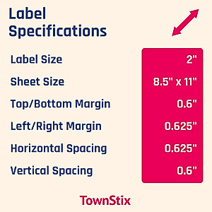 2" Round Matte White Sticker Label, Laser/Inkjet Printing - Letter Size, 30 Sheets