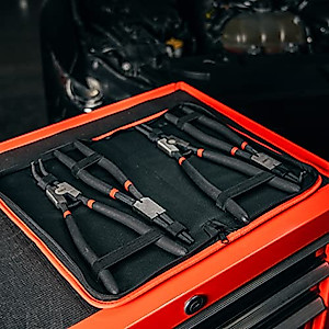 ABN Extra Long Snap Ring Pliers Set - 4pc Lock Ring Pliers with 4mm Tips for Internal and External O and Circlip Removal