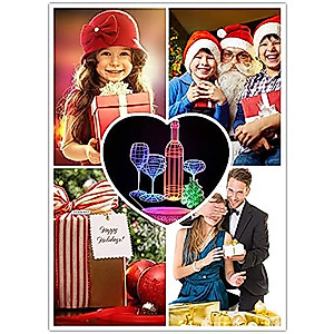 3D Night Light Wine Cup Bottle Optical Illusion Lamp Creative Gift Visual Lamp Dynamic Touch LED Three Colorful Bedroom Decorations Chirstmas Festival Birthday Valentines Day Desk Lamp