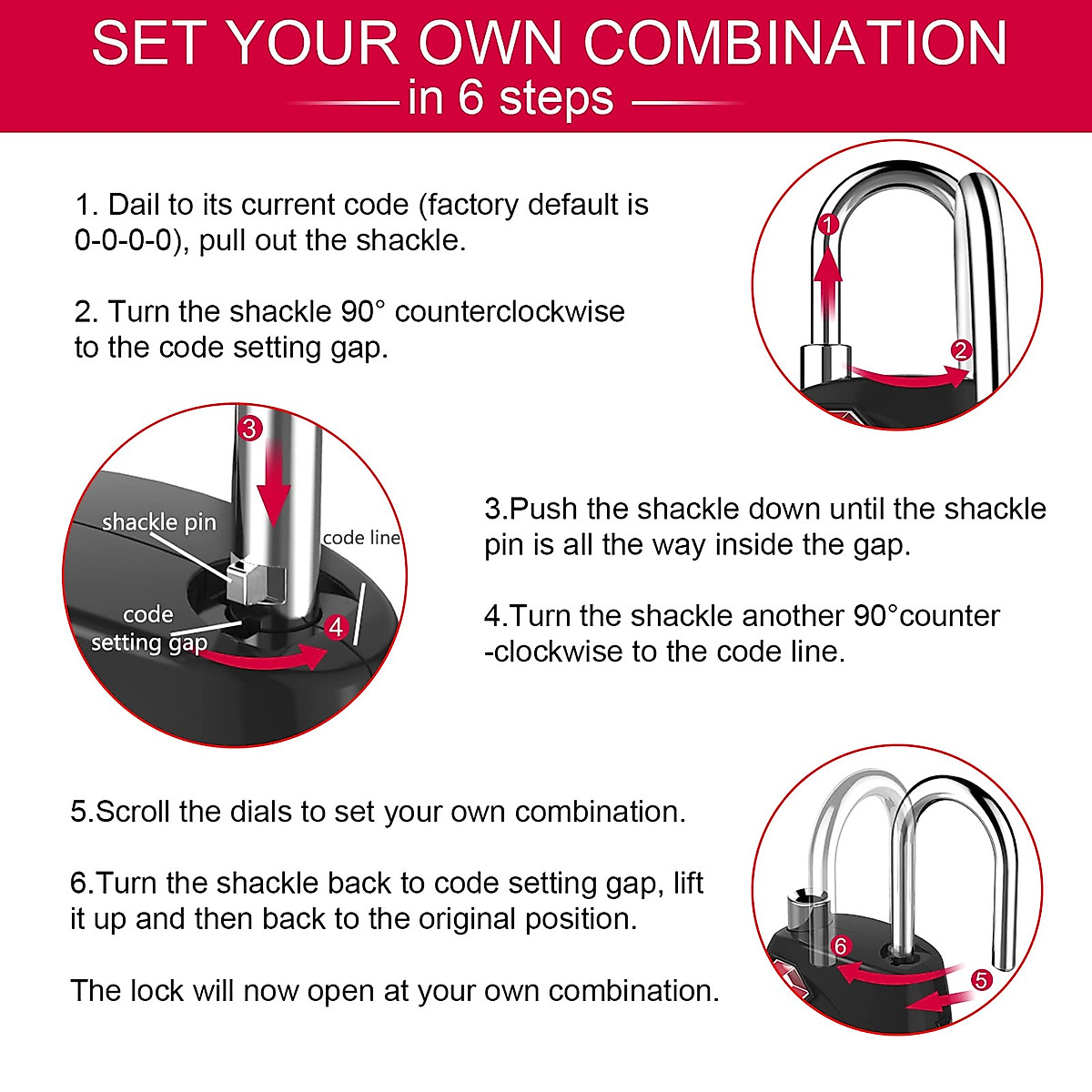 ZHEGE Luggage Locks TSA Approved, 4 Digit Small Combination Padlocks for Travel, Zipper Lock for Suitcase, Backpack, Tent, Gym Lockers, etc. (Black, 2 Pack)