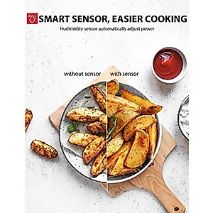 TOSHIBA ML-EM45P(BS) Countertop Microwave Oven with Smart Sensor and Position Memory Turntable, Memory Function, 1.6 Cu.ft with 13.6" Removable Turntable, Black Stainless Steel, 1200W