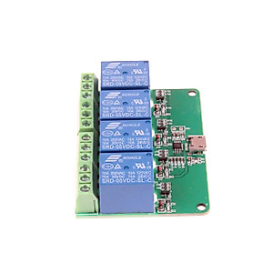NOYITO HID Drive-free USB Computer Control Switch Relay Module USB Smart Switch Control Plug and Play (4-Channel Micro-USB)