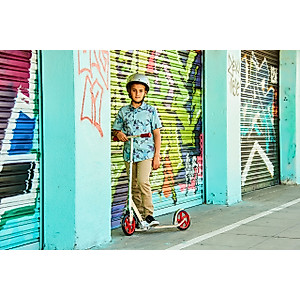 Razor A5 Lux Kick Scooter for Kids Ages 8+ - 8" Urethane Wheels, Anodized Finish Featuring Bold Colors and Graphics, for Riders up to 220 lbs
