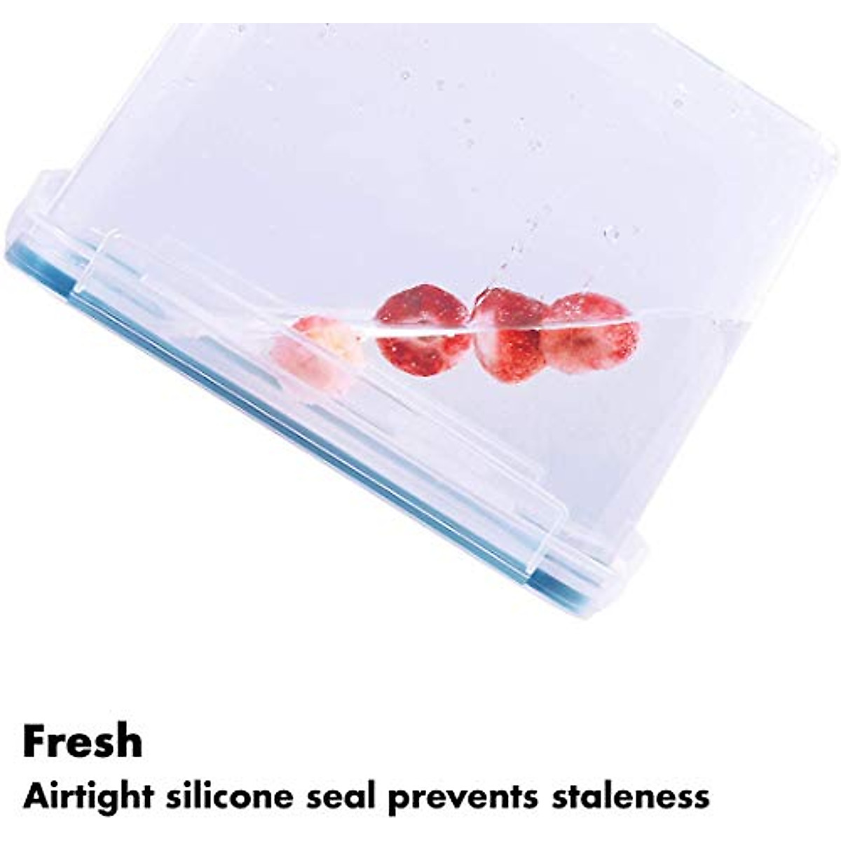 Airtight Food Storage Containers with Lids- HOOJO 6 Pcs (3.3QT / 3.6L) Plastic Containers for Flour, Cereal and Bulk Dry Food, BPA Free Storage Containers for Kitchen Pantry and Snacks, Blue