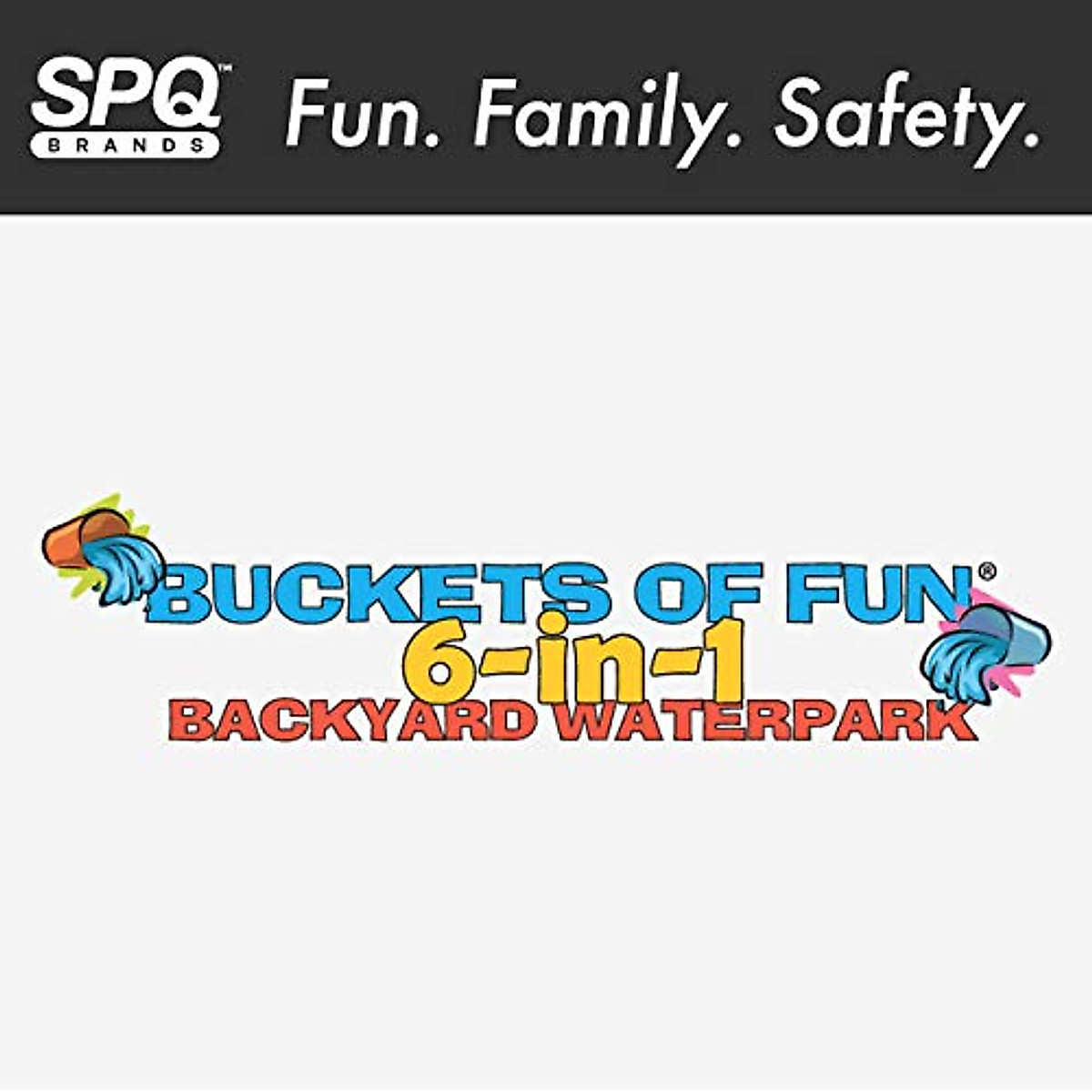 Buckets Of Fun RPBOF Sprinkler for Kids, Waterpark Splash Plastic Toy Backyard Water Park for Children & Toddlers, One Size, Multicolor