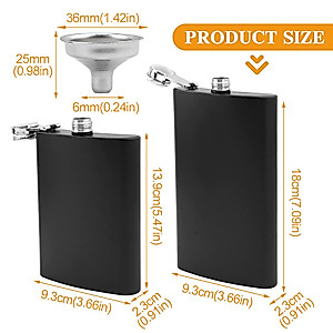 6pcs/set 8oz 12oz Party Camping Barbecue Stainless Steel Hip Flask With Funnel,Stainless Steel Shot Cup,for Men & Women(Black)