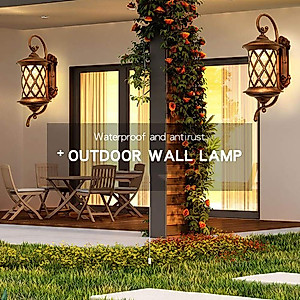 ZHDWOALG Farmhouse Chandelier Outdoor Wall Mount Light Fixture Waterproof Exterior Sconces with Aluminum Housing Wall Sconce Light Creative Wall Lantern for Patio, Deck, Yard, Garden, Path, Home Moder