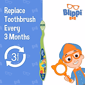 Brush Buddies Blippi Kids Toothbrushes, Manual Toothbrushes for Kids, Toothbrush for Toddlers 2-4 Years, Blippi Childrens Toothbrush, Soft Toothbrushes, 3 Count