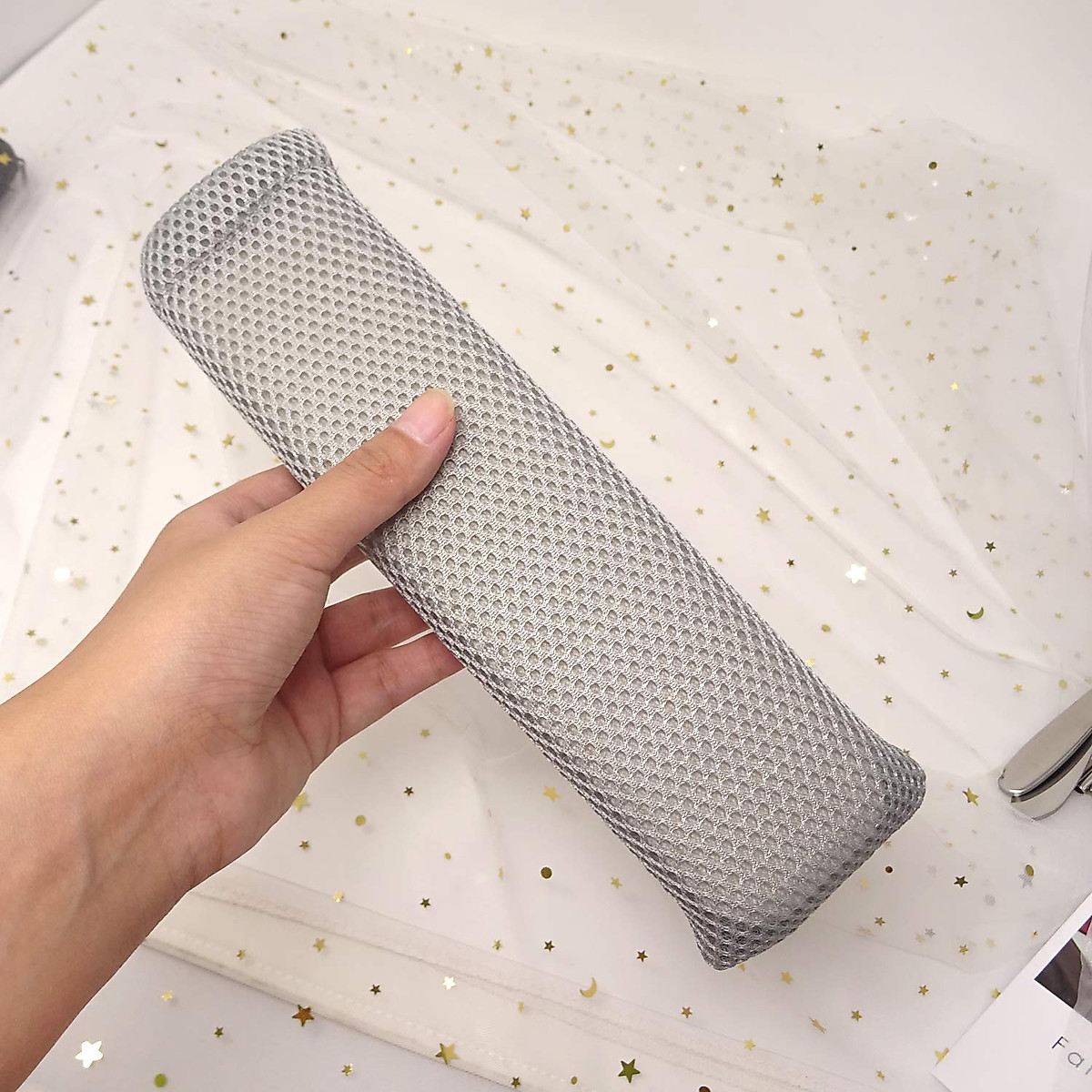 HONBAY 1PCS Portable Wheat Straw Tableware Storage Box Organizer Case and 1PCS Drawstring Net Bag for Travel Camping (Storage box L)