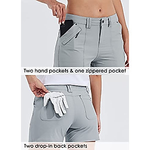 Willit Women's Golf Hiking Shorts Quick Dry Athletic Casual Summer Shorts with Pockets Water Resistant 4.5" Gray 8