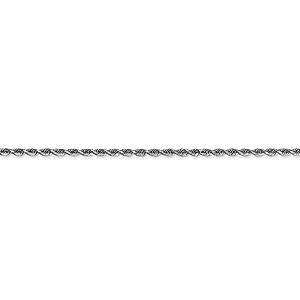Solid 10k White Gold 2.00mm Diamond-Cut Quadruple Rope Chain Bracelet - with Secure Lobster Lock Clasp 7"