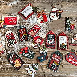 IAMAGOODLADY Christmas Tree Decoration Pendant,Hanging Wooden Ornaments,Xmas Santa/Snowman Ornaments,Christmas Tree Funny Ornaments for Holiday Party Warehouse Sale Clearance