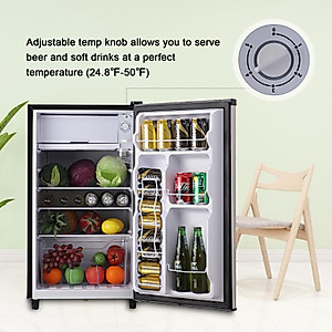 WANAI Mini Fridge 3.2 Cu.ft Single Door Compact Refrigerator with 5 Temp Adjustable Control Energy-efficient, for Home Kitchen Apartment Dorm Office