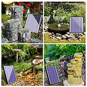 AISITIN 6.5W Solar Fountain Pump Built-in 1500mAh Battery, Solar Bird Bath Fountain with 6 Nozzles, Solar Floating Water Fountain Pump for Bird Bath, Fish Tank, Pond, Garden and Outdoor