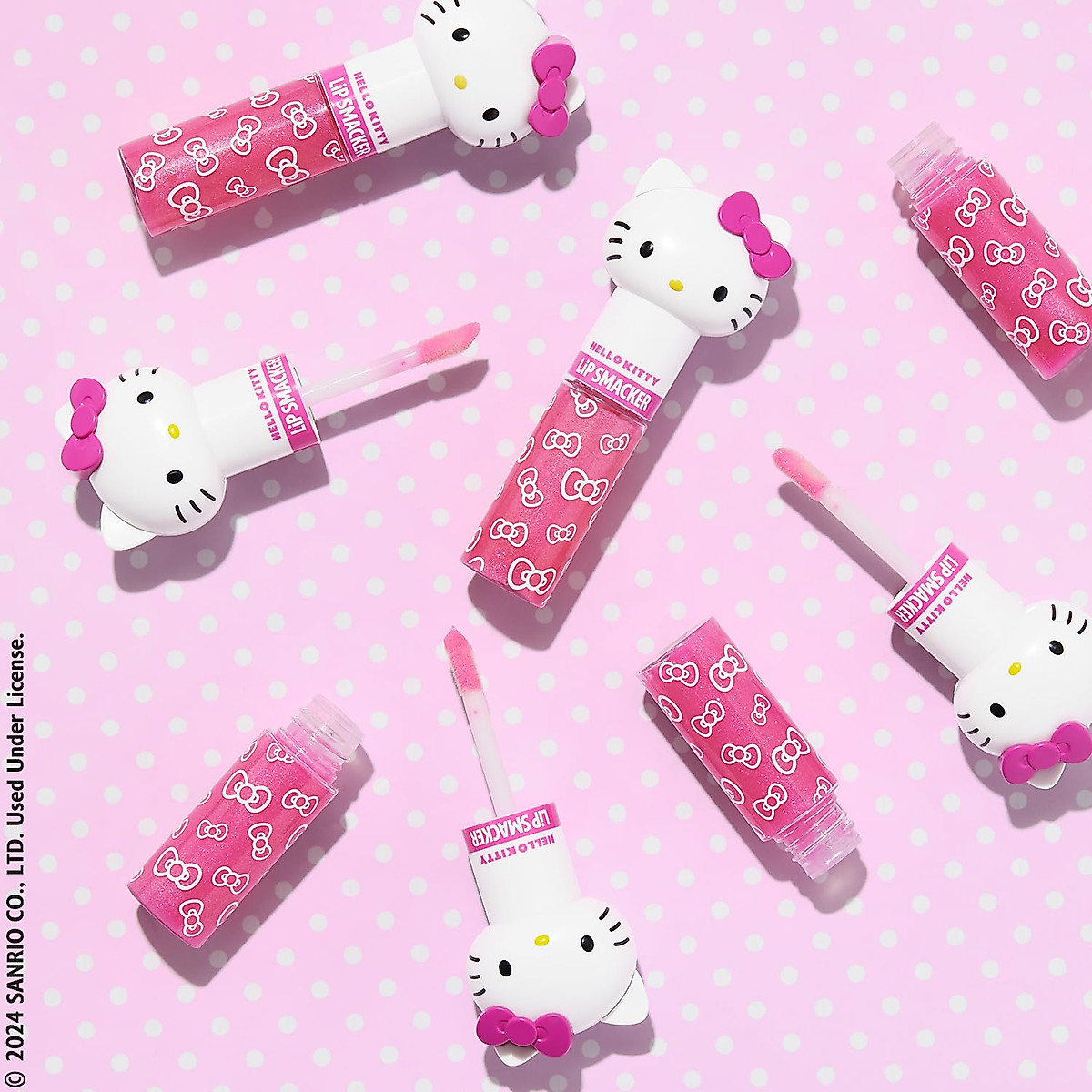 Lip Smacker Lippy Pals Swirls, Sanrio Hello Kitty, Flavored Moisturizing & Smoothing Soft Shine Lip Balm, Hydrating & Protecting Fun Tasty Glossy Finish , Cruelty-Free & Vegan - Kiwi