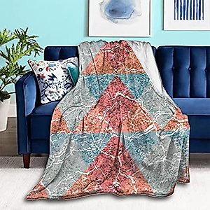 Christmas Blanket 40x60 Inches Warm Cozy Blanket Soft Flannel Blanket Throws Compatible with Marble Geometric Triangle Red for Living Room Sofa Beding Couch Travel Camping All Seasons