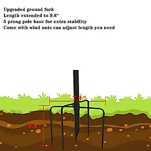 String Light Poles for Outdoors 2 Pack 7.8 FT Outside String Lights Pole Stand with 2 Shape Hooks and Heavy Duty 5-Prong Fork for LED Solar Bulbs Hanging Yard Garden Patio Wedding Cafe and Party