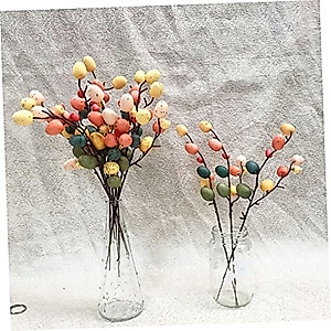 Garneck 5 Egg Decoration Easter Egg Tree Branches Flower Pick Easter Egg Flower Picks Cake Decor Easter Wreath Decoration DIY Easter DIY Crafts Egg Mini Plant pots spot Foam Party Supplies