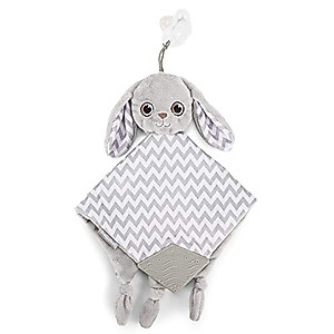 BooginHead Pacifier Holder Stuffed Animal Pacifier Lovey with Baby Teether, Bunny