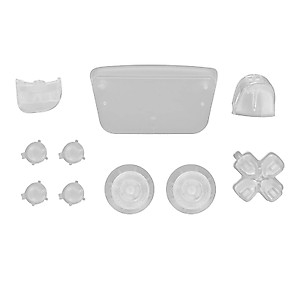 Yoidesu Game Controller Buttons, Replacement Buttons L2 R2 Full Buttons Set Replacement Repair Kit for Game Controller(Transparent White)
