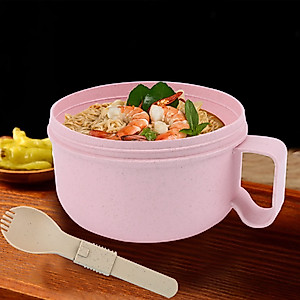 GMAEURL Microwave Ramen Bowl Cooker With Lid Instant Noodle Bowl Soup Bowl Bpa Free/Food Grade For Office College Dorm Room Instant Cooking Dishwasher Safe