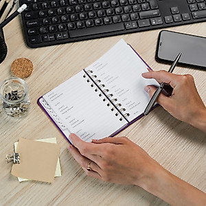 Clever Fox Password Book Spiral – Mini Internet Address & Password Organizer with Laminated Alphabetical Tabs – Small Password Keeper Journal – Hardcover, Pocket Size, 4.7x5.7” (Purple)