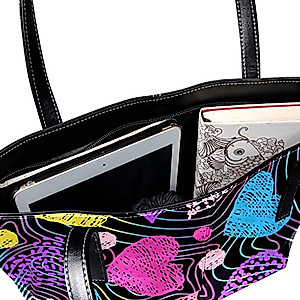 Valentine's Day Heart Leather Tote Shoulder Bag for Women Satchel Handbag