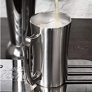 OrgMemory Insulated Cup, Stainless Steel Coffee Mug, 20 oz Coffee Mug, (560 ml), Double Wall Beer Stein, Tumbler with Handle, Insulated Beer Mug with Lid