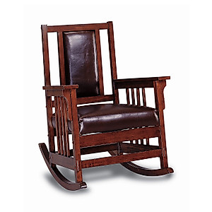 Coaster Home Furnishings CO- Rocking Chair, Tobacco & Dark Brown (600058)