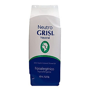 Grisi Neutral Shower Gel, Cleansing Shower Gel, Hypoallergenic, Sensitive Skin, Smother Skin, 2-Pack of 15.2 FL Oz, Bottles.