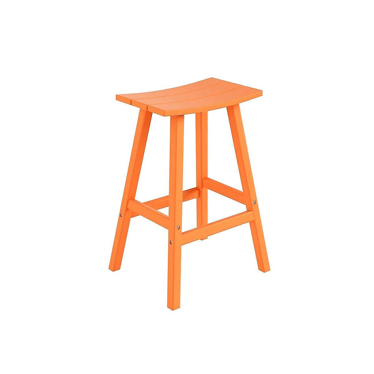 Costaelm All-Weather Bar Stools Set of 2, 29" Height Outdoor Bar Stools, Adirondack Poly Patio Bar Stool for Patio, Deck, Kitchen Counter and Garden, Orange