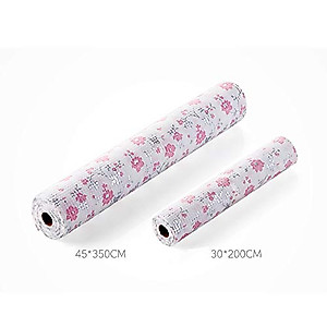 GLOW4U Decorative Floral Foam Non-Adhesive Shelf Liner for Drawer Refrigerator Kitchen Cabinets Pantry Cupboard Closet (Pink, 17.7x137 Inches)