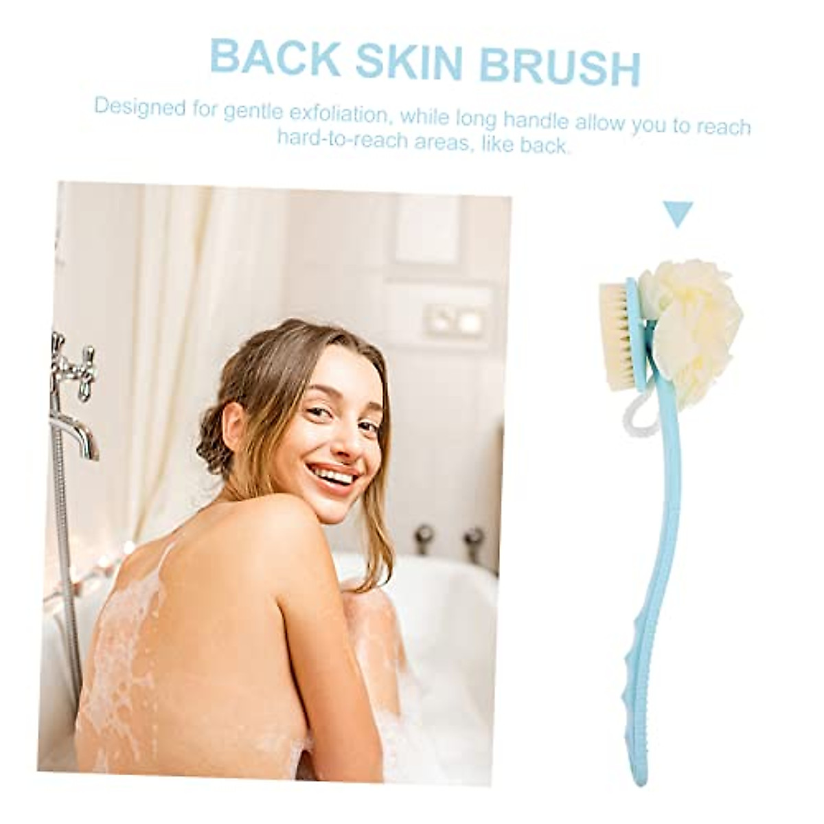 FRCOLOR 2pcs Shower Brush Bath tub Cleaning Brush Body exfoliator Brush Bathtub Cleaning Brush Bathing Brushes Bath Scrubber Brush Body Cleaning Brush pp Back Skin Brush Back Scrubber Wet