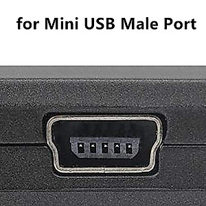 ARECORD Universal Car Charger Adapter 5 Pin Mini USB 4M DC 1A Power Supply for GPS Navigation Dash Cam (4 Meter/13ft)