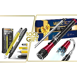 HANPURE Tool Gifts for Men-Stocking Stuffers Tool Gifts Men - Women Gadgets Magnetic Pickup Tool LED Light and 2PC Cool Gadgets Set for Dad Birthday Women Christmas Stocking Stuffers Fathers Day.