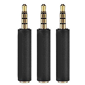 DJDK 3.5mm Audio Converter,3.5mm OMTP to CTIA Conversion Earphone Adapter for Earphone Black(3PCS)