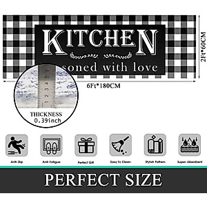 Bullpiano Christmas Reindeer,Buffalo Plaid Kitchen Mat,Xmas Tree,Stocks Floor Runner Area Rugs Non-Slip Floor Mat Doormats Living Room Bedroom