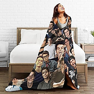 Dylan O'Brien Collage Blanket Fleece Ultra-Soft Micro Throw Soft Blankets for Couch Sofa Bed 50"X40"
