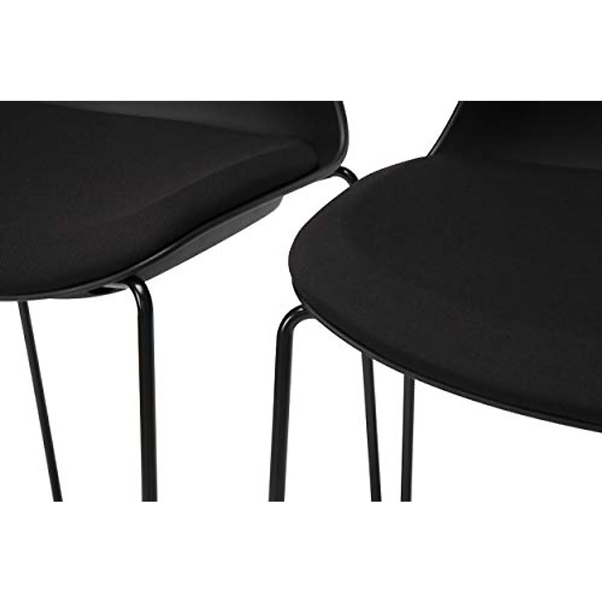 HON Basyx Contempo Guest Stool, 2 Pack, Black/Black