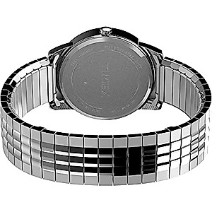 Timex Men's Easy Reader 35mm Perfect Fit Watch – Silver-Tone Case Blue Dial with Silver-Tone Expansion Band