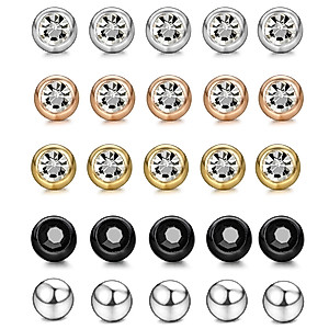 ORAZIO 25Pcs 16G Stainless Steel Replacement Balls Piercing Jewelry Balls for Women Men 3mm