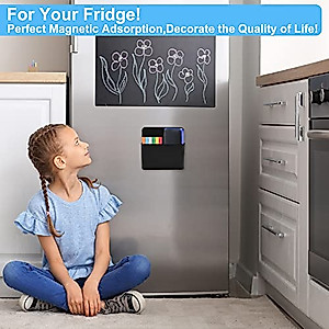 KITANIS Magnetic Pen Holder,2 Pack Magnetic Dry Erase Marker Holder with Generous Compartments,Strong Magnet Storage Marker Pen Pencil Organizer for Refrigerator,Whiteboard,Locker Accessories