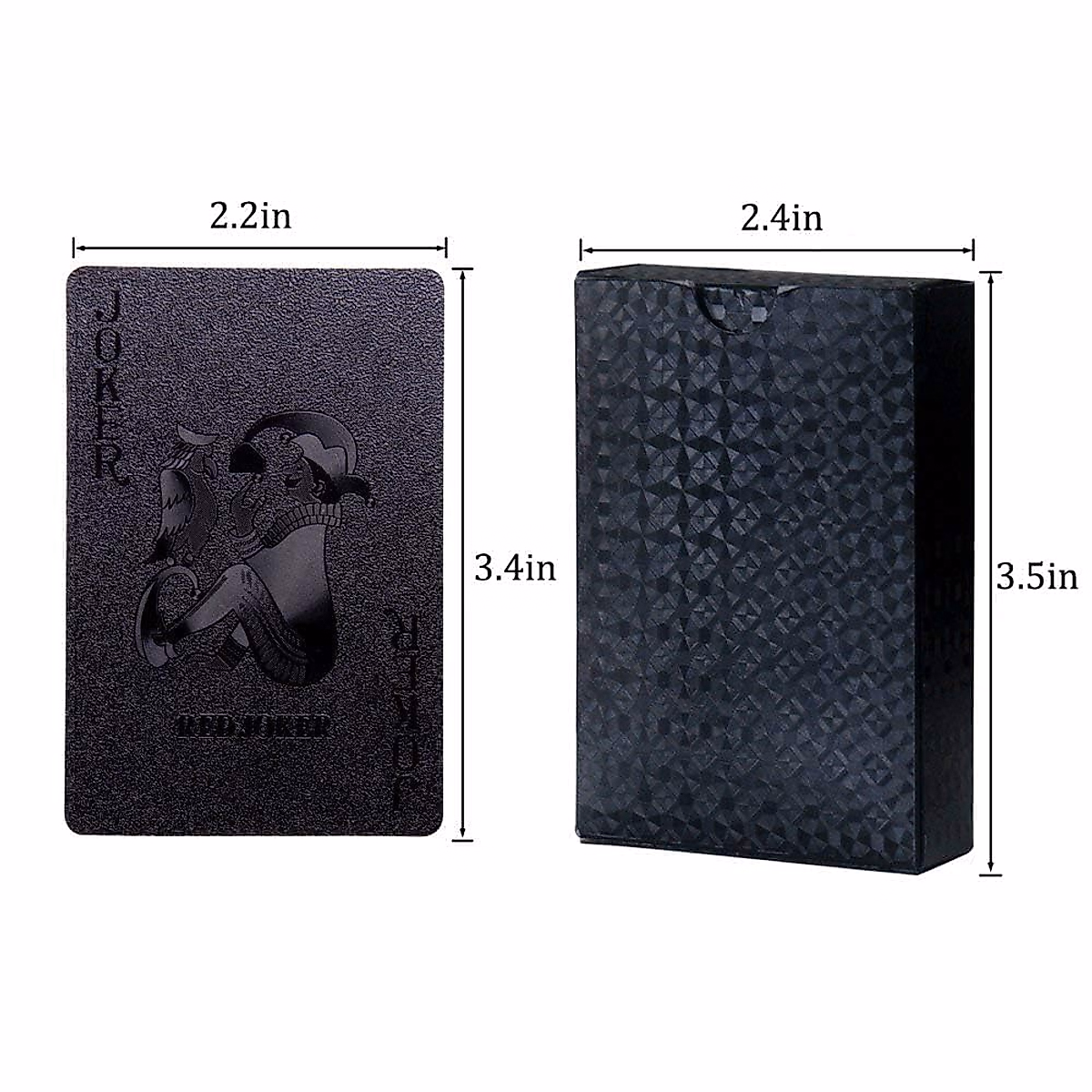 Joyoldelf Cool Black Foil Poker Playing Cards, Waterproof Deck of Cards with Gift Box, Use for Party and Game