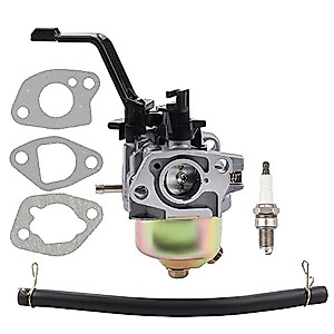 Dalom Carburetor w Fuel Filter for Power Equipment CPE 163cc 196cc 6.5HP Portable Generator 46493 46514 46515 46516 46517 46596 46597 46598 45633 Spark Plug