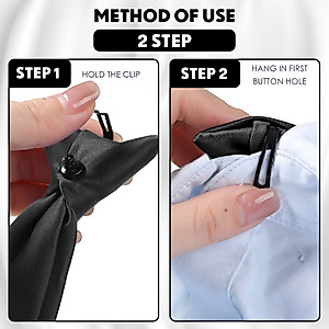 Clip on Ties for Men Solid Color Men's Tie Clip on Ties 20 Inch Pretied Men's Clip Ties Uniform Solid Clip on Tie (Black, Grey, Blue, Burgundy, Light Grey, 5 Pieces)