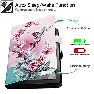 Viclowlpfe Amazon Kindle Fire HD 8 and Fire HD 8 Plus Tablet Case (12th/10th Generation, 2022/2020 Release), Slim Fit Lightweight Leather Smart Tablet Case with Auto Wake/Sleep, Bird