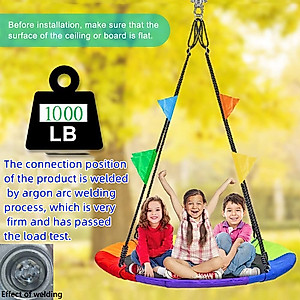 Yyiwhmy Set of 2 Heavy Duty Swing Hangers 304 Stainless Steel PRE-Greased -for Yoga Porch Swing Seat (6 Screws Wooden 1200LB