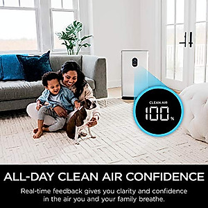 Shark HE601 Air Purifier 6 True HEPA Cleans up to 1200 Sq. Ft., Captures 99.98% of Particles, dust, allergens, Smoke, 0.1–0.2 microns, Advanced Odor Lock, Quiet, 6 Fan, White