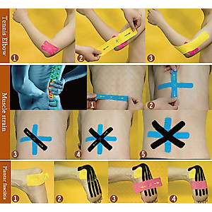 Mcolics Muscle Bandage, Athletic Elastic Kinesiology Tape 15 Colors 2-inch x 16.4 ft Roll Cotton Elastic Adhesive Muscle Sports Tape Bandage Physio Strain Injury Support (Purple)