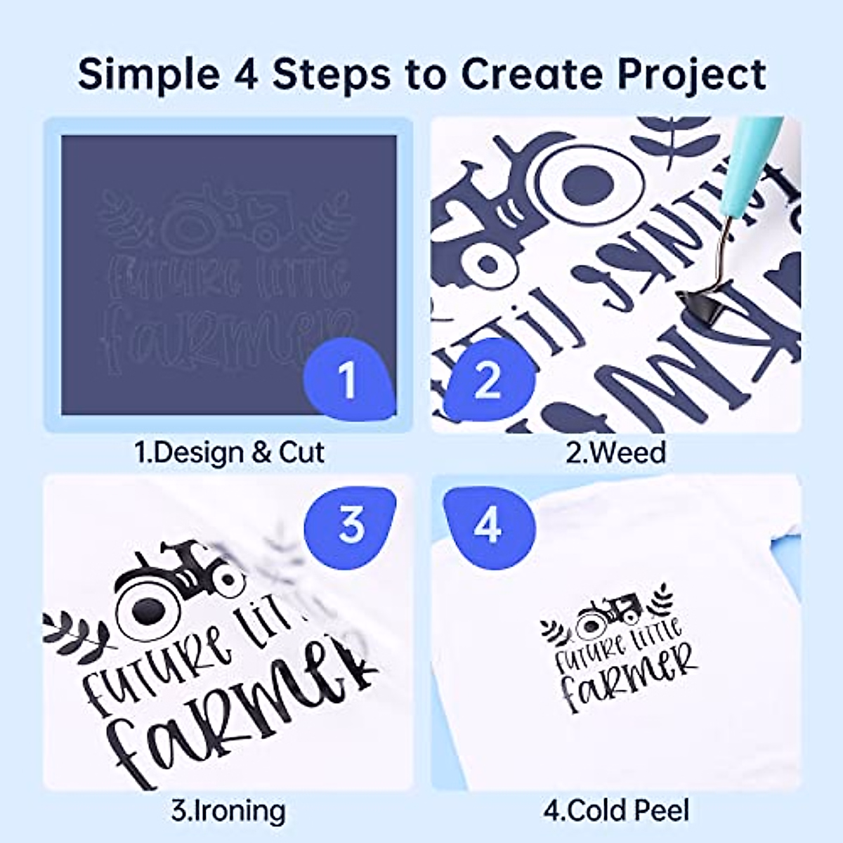 VAST WANT HTV Vinyl Bundle Heat Transfer Vinyl-8 Pack 12" x 5FT HTV Vinyl, Iron on Vinyl for All Cutter Machine, HTV Vinyl Rolls Easy to Cut & Weed